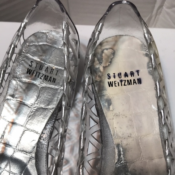 Stuart Weitzman | Shoes | Stuart Weitzman Clear Jelly Flats With ...